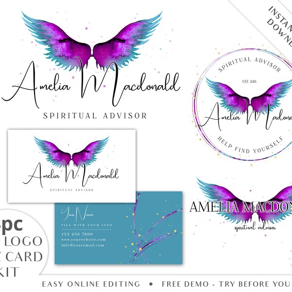 Angel Business Card Template - Etsy