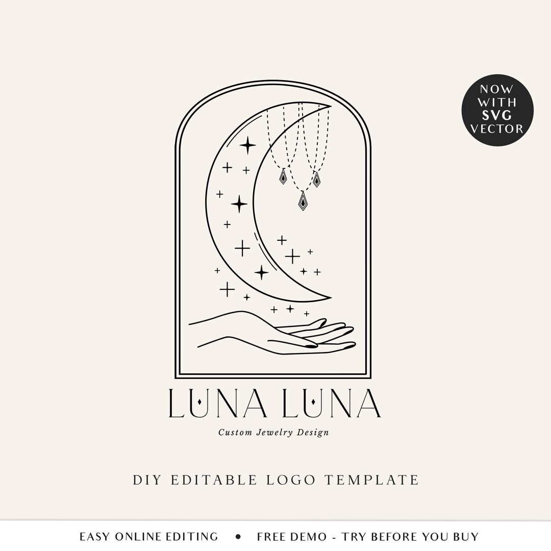 Spiritual Logo Template, Minimalist DIY Premade Logo, Simple Esoteric ...