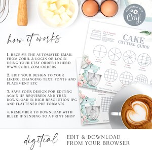 Editable Cake Cutting Guide 7 X Templates Bundle, Printable Wedding ...