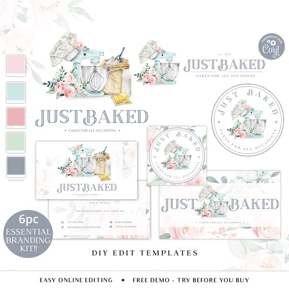 Editable Bakery Branding Bundle 6pc Essential Business Kit - Etsy