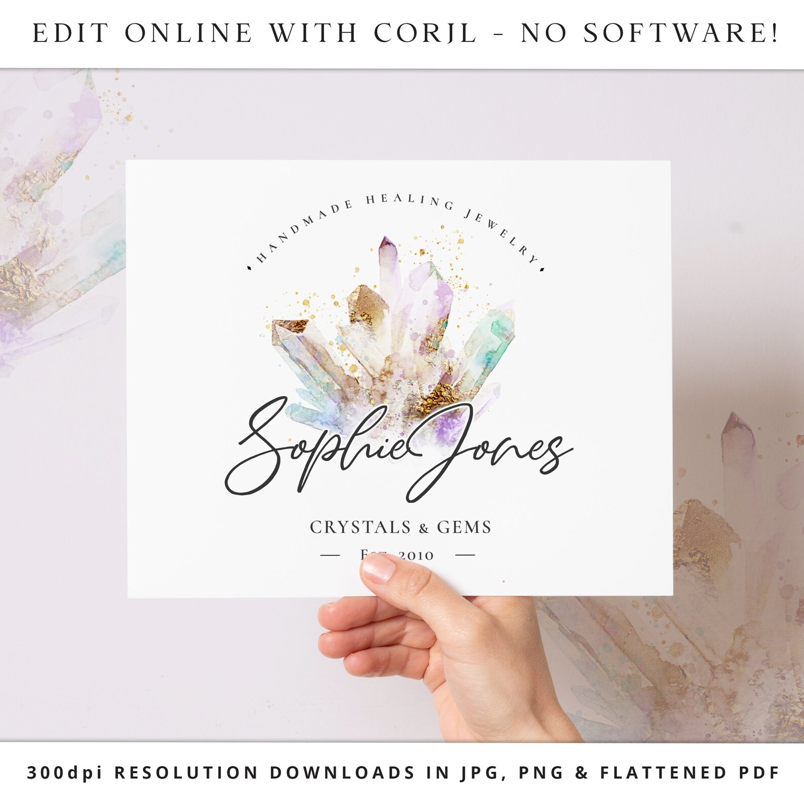 Editable Crystals Logo Template DIY Edit Business Logo - Etsy