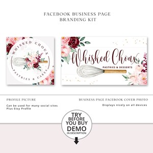 Editable Bakery Facebook Cover Template, DIY Edit Watercolor Whisk ...