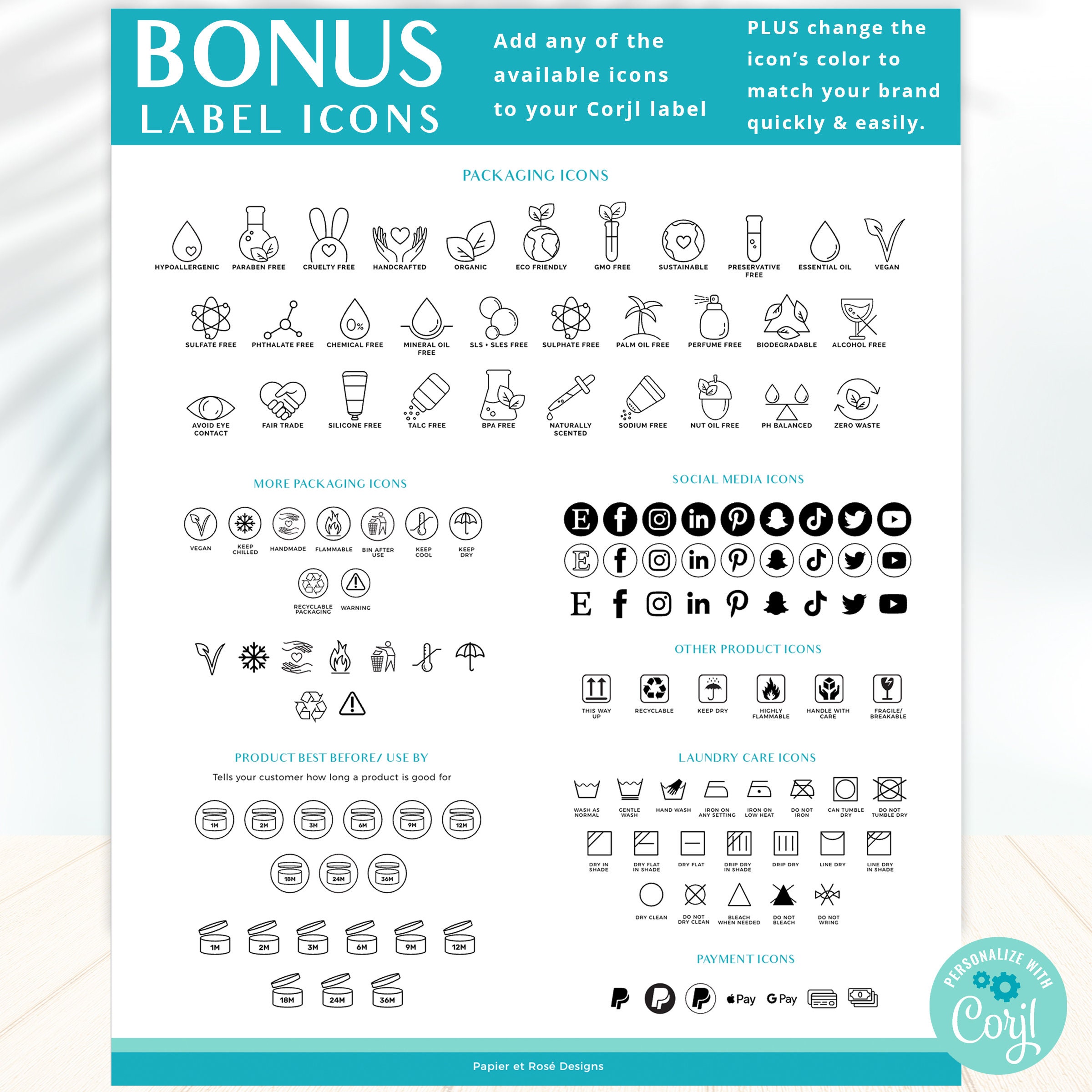 Editable Circle Label Template 3 Sizes Customized DIY | Etsy UK