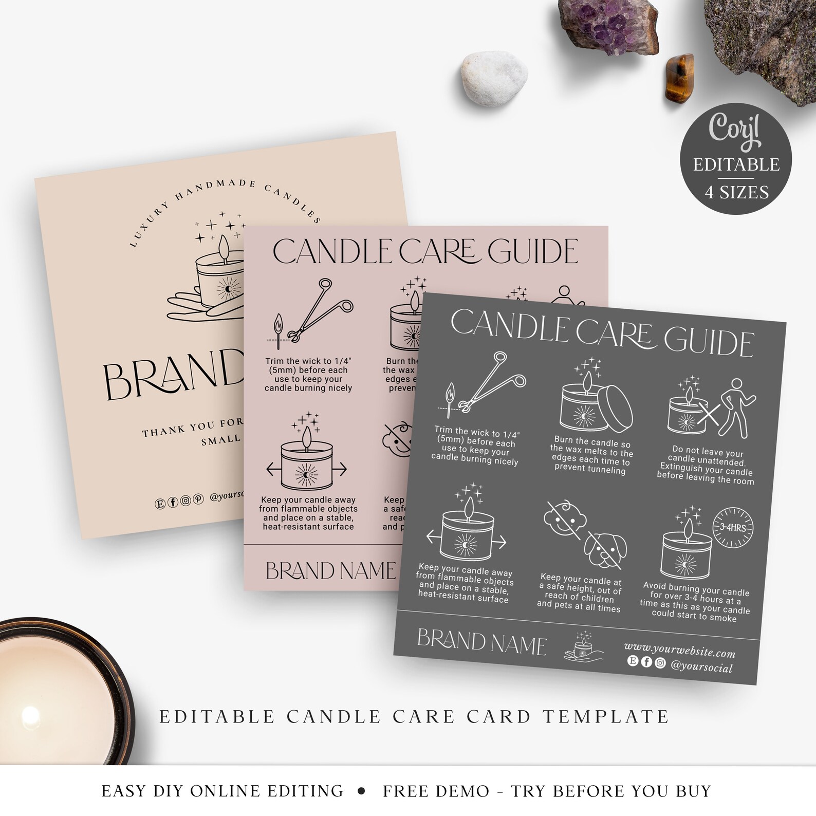 Candle Care Editable Template DIY Spiritual Candle Care Guide - Etsy
