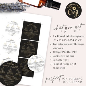 Editable Room Spray Warning Label Template (3 Sizes) DIY Edit Room Mist ...