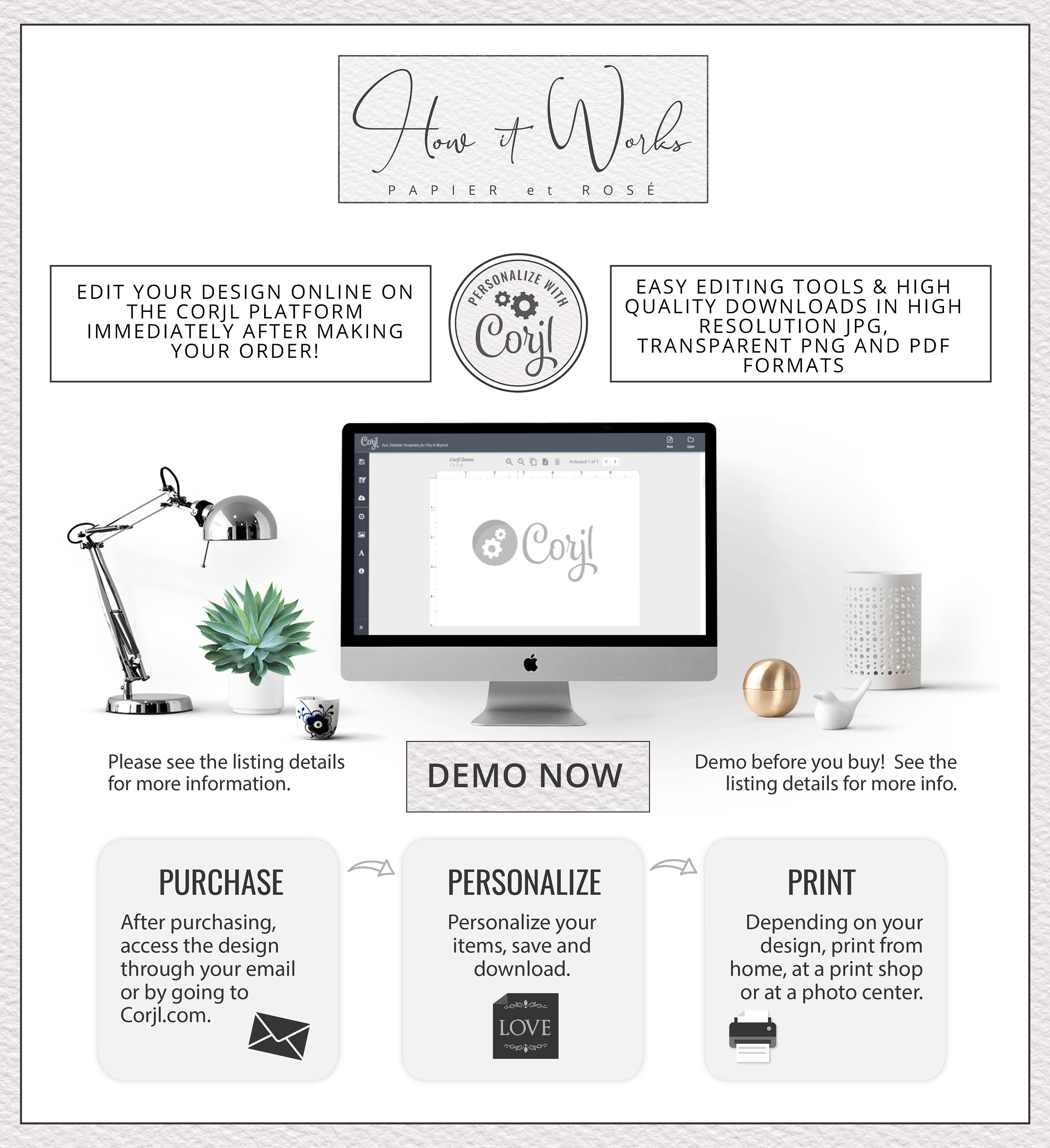 Editable 5pc Mini Kit Logos Suite & Social Package Bright | Etsy