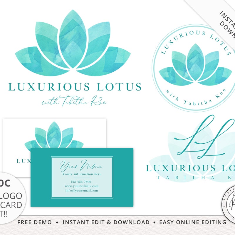 Lotus Business Cards Template - Etsy