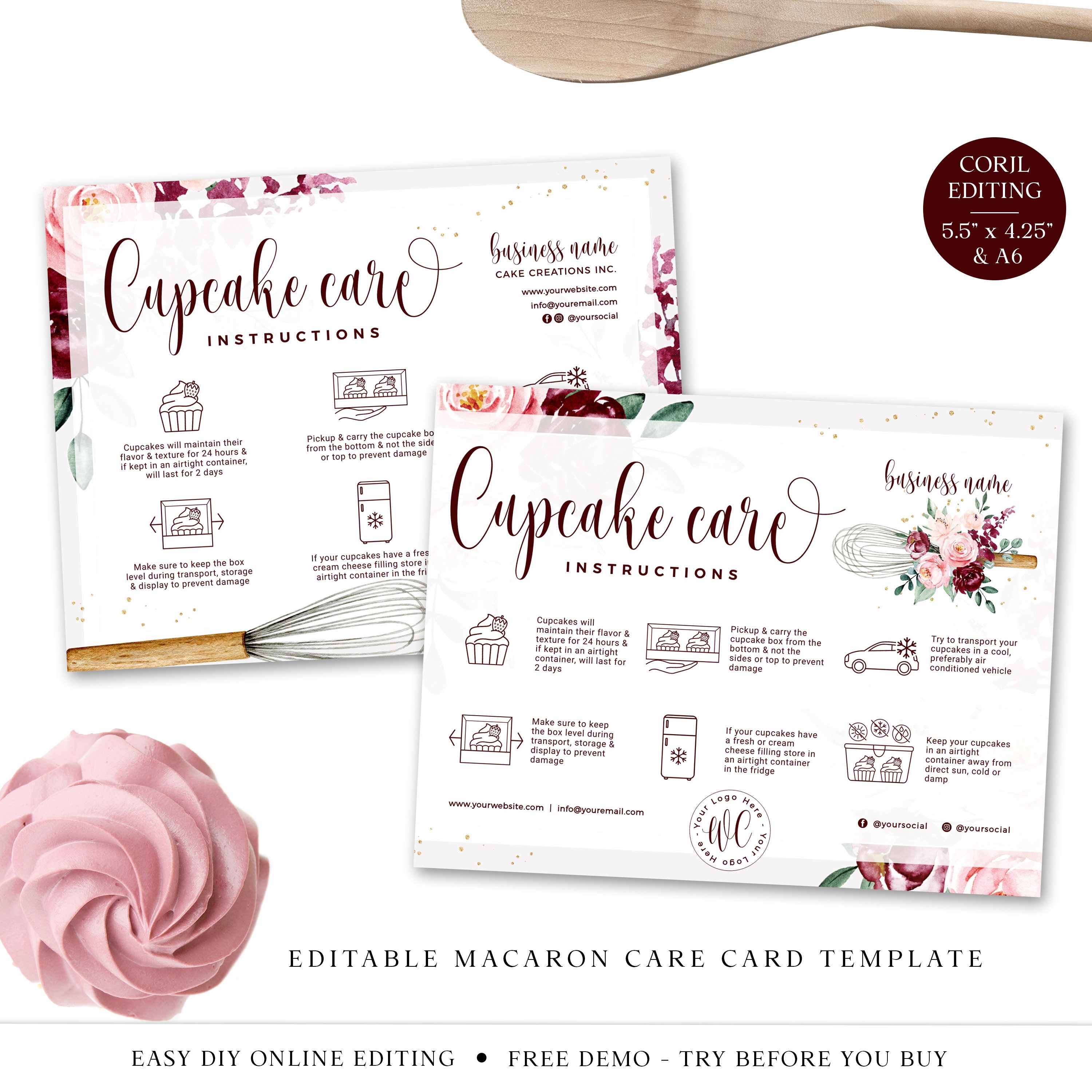 Cupcake Card Template Printable
