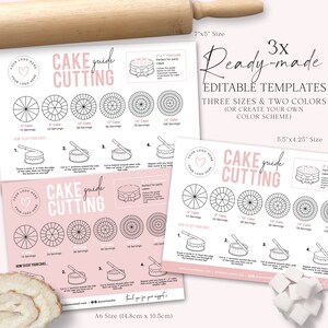 Party Cake Cutting Guide Editable Template, Printable Event Cake ...