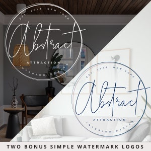 Editable Branding Template, DIY Premade Logo, Abstract Brushstroke Logo ...