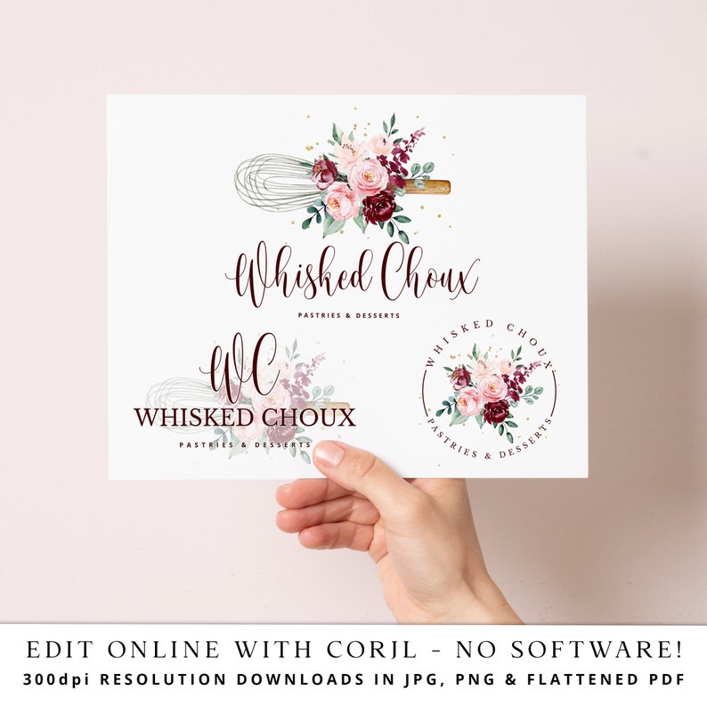 Editable Bakery Logo Bundle Watercolor Bakery DIY Edit Logo - Etsy Canada