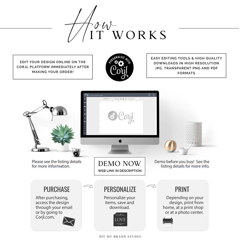 Editable Round Stamp Badge Submark Style Typography Logo - Etsy