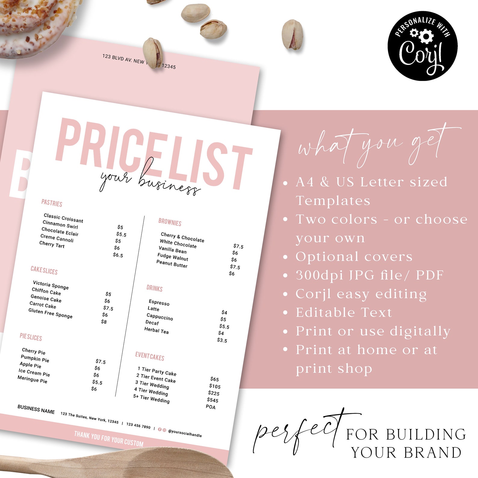 Editable Price List Template A4 & US Letter Minimalist - Etsy UK