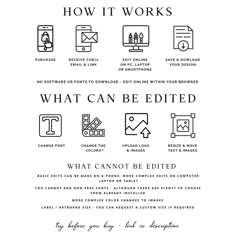 Editable Room Spray Warning Label Template 3 Sizes DIY Edit - Etsy