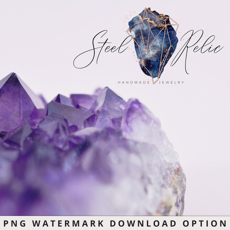 Editable Gemstone DIY Logo Ethereal Dark Blue & Rose Gold - Etsy