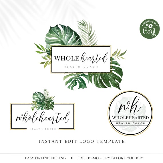 Editable Tropical Logo Bundle 3 X Premade Modern Business - Etsy