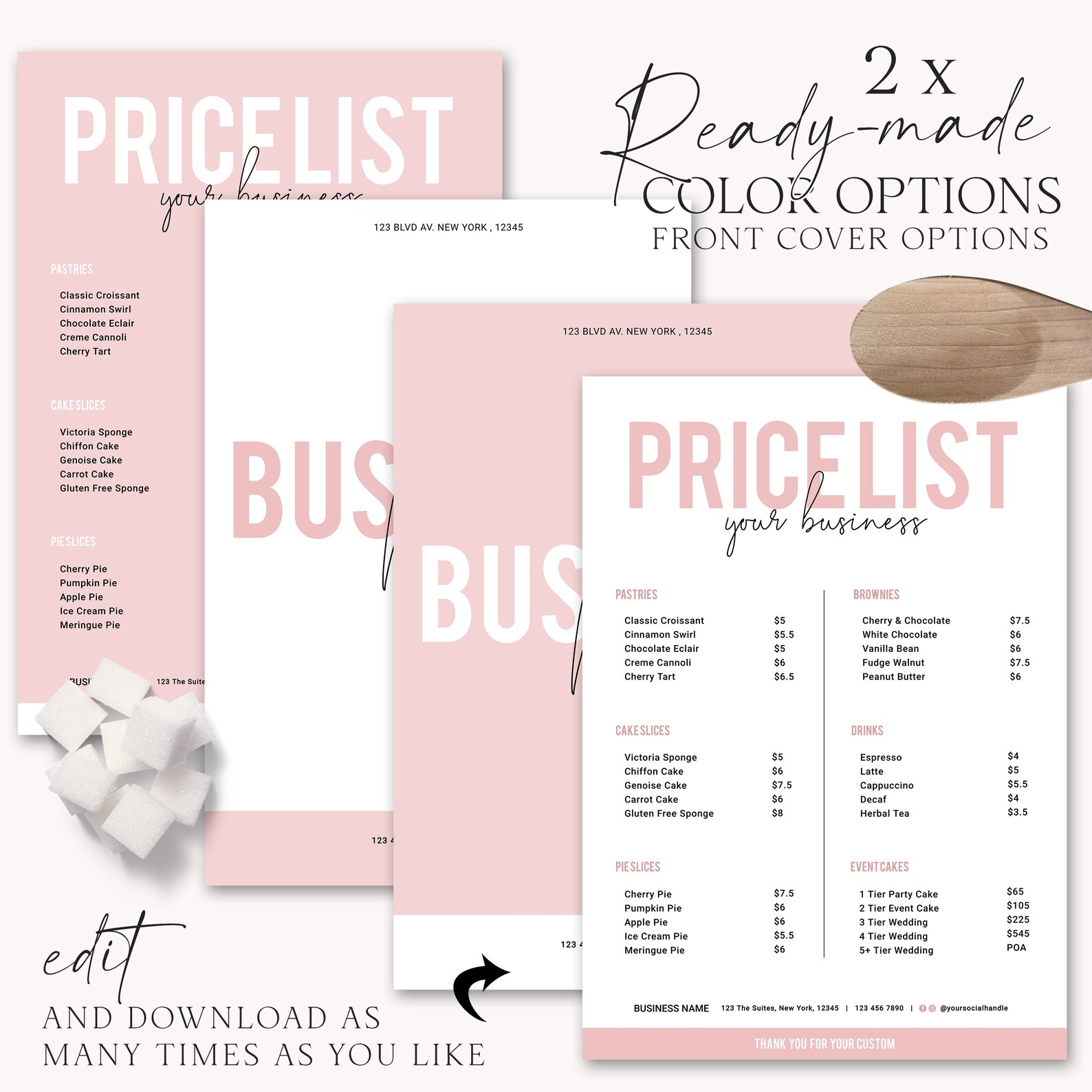 Editable Price List Template A4 & US Letter Minimalist - Etsy UK