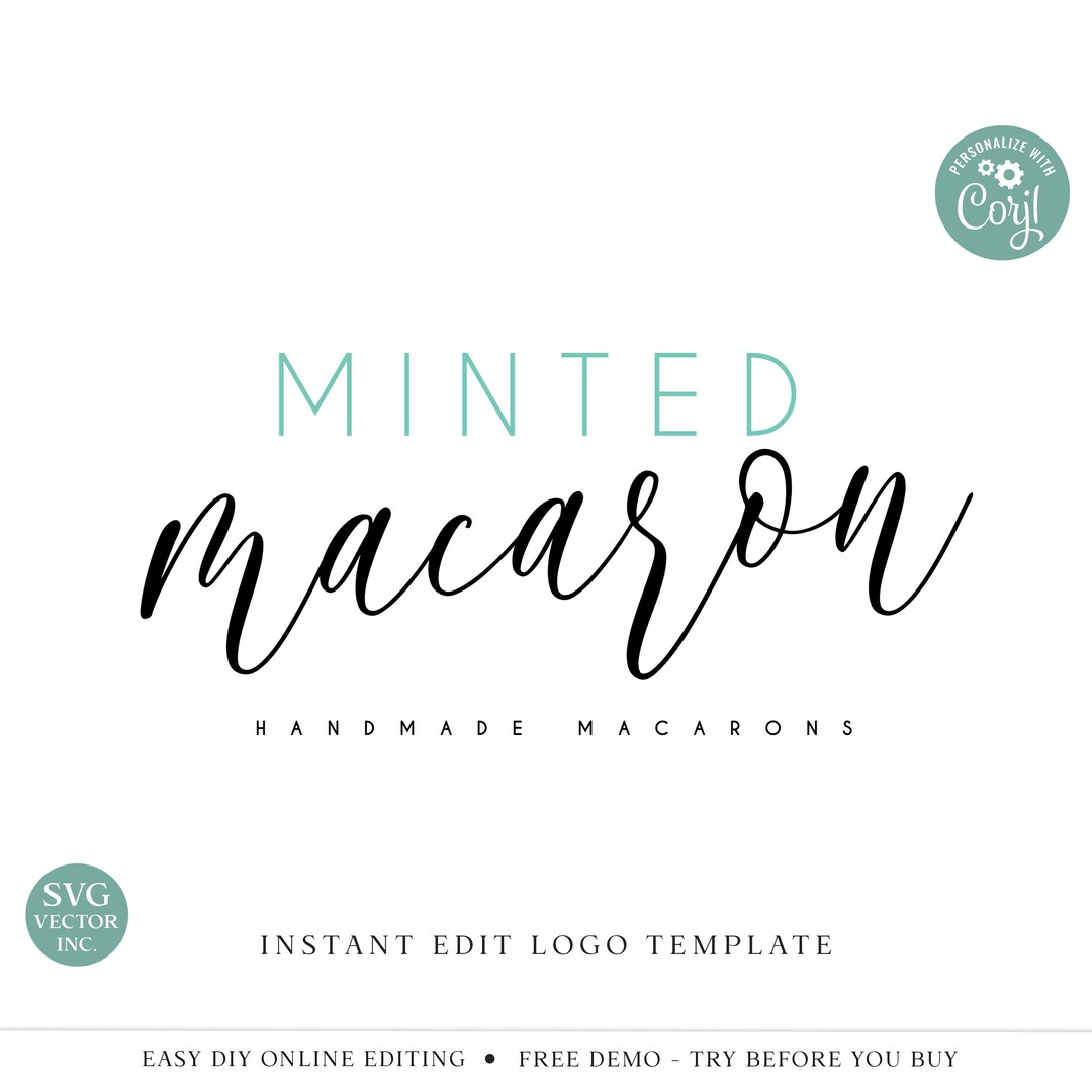 Editable Minimalist Typography Logo, Signature Logo Template, Watermark ...