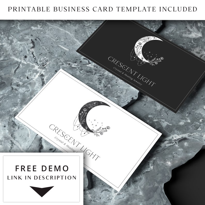 Editable Minimalist Logo Template Premade DIY Moon Logo - Etsy