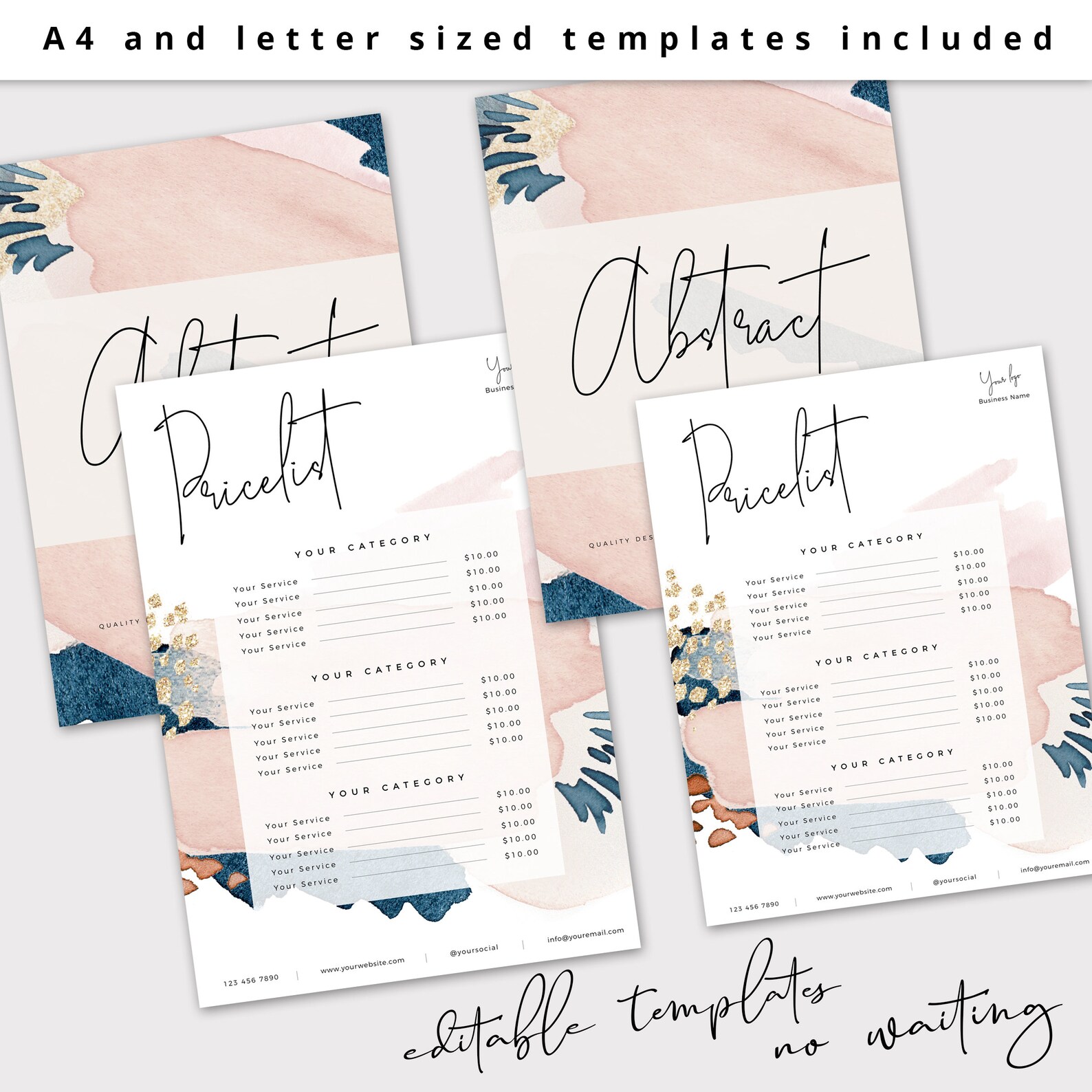 DIY Price List Template Printable Price Guide Editable | Etsy