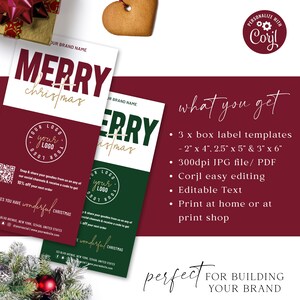 Box Seal Label Template (3 Sizes) Christmas Editable Shipping Box Seal ...