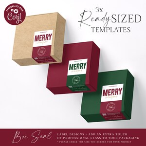 Box Seal Label Template (3 Sizes) Christmas Editable Shipping Box Seal ...
