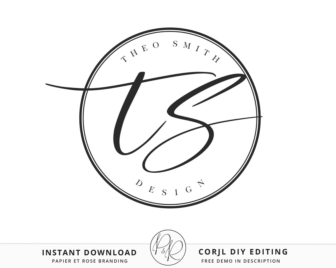 DIY Editable Watermark Logo Simple Circular Template Instant - Etsy UK