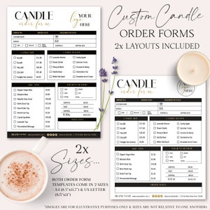 Editable Candle Order Form Template, 2 Sizes Modern Custom Candle Order ...