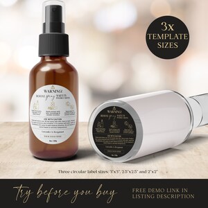 Editable Room Spray Warning Label Template (3 Sizes) DIY Edit Room Mist ...