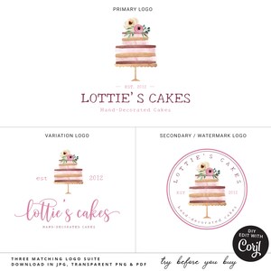 Editable Bakery Logo Bundle DIY Edit Cake Decorator Logo - Etsy UK