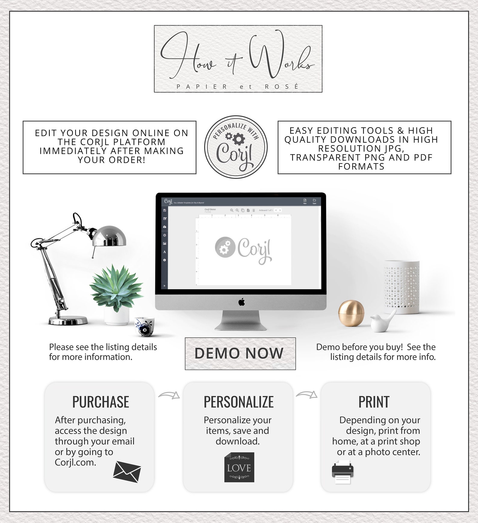 Boho Floral Logo Editable Template DIY Edit Instant - Etsy