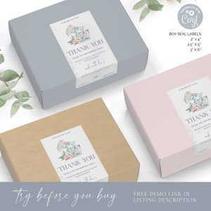 Editable Cake Box Seal Label Template (3 Sizes) DIY Edit Bakery Box ...