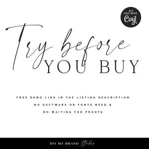 Editable Logo & Watermark Bundle, DIY Edit Logo Template Kit, Elegant ...