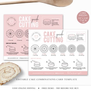 Party Cake Cutting Guide Editable Template, Printable Event Cake ...