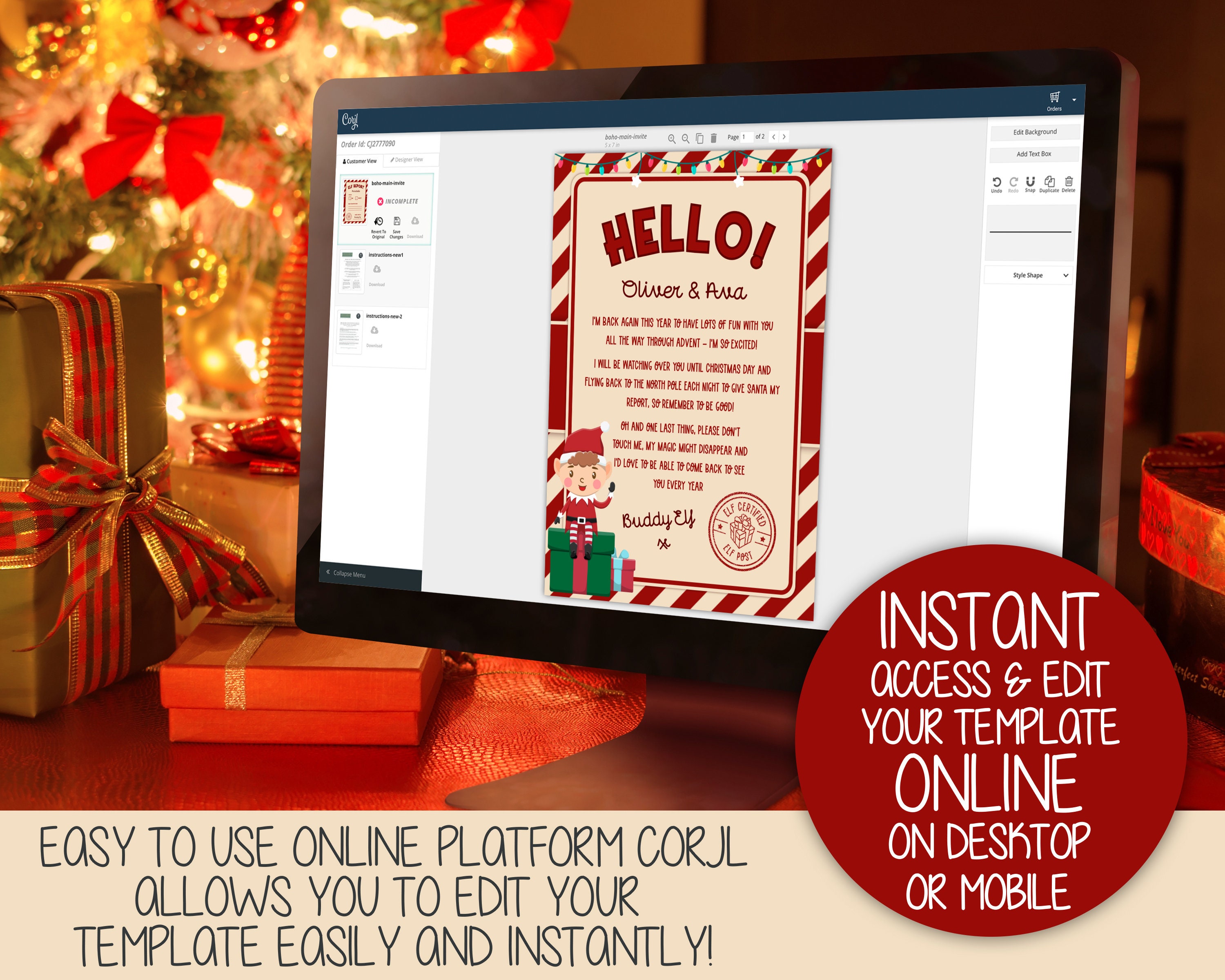 Elf Printable Template Kit 4pc Editable Instant Download Elf - Etsy UK