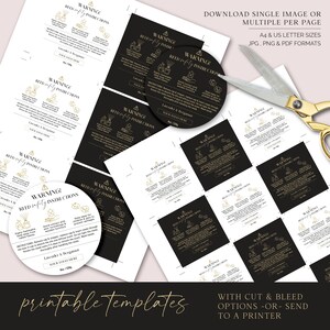 Reed Diffuser Warning Label Template 3 Sizes Editable - Etsy UK