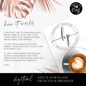 Instant Download Minimalist Round Logo Template, DIY Edit Circular ...