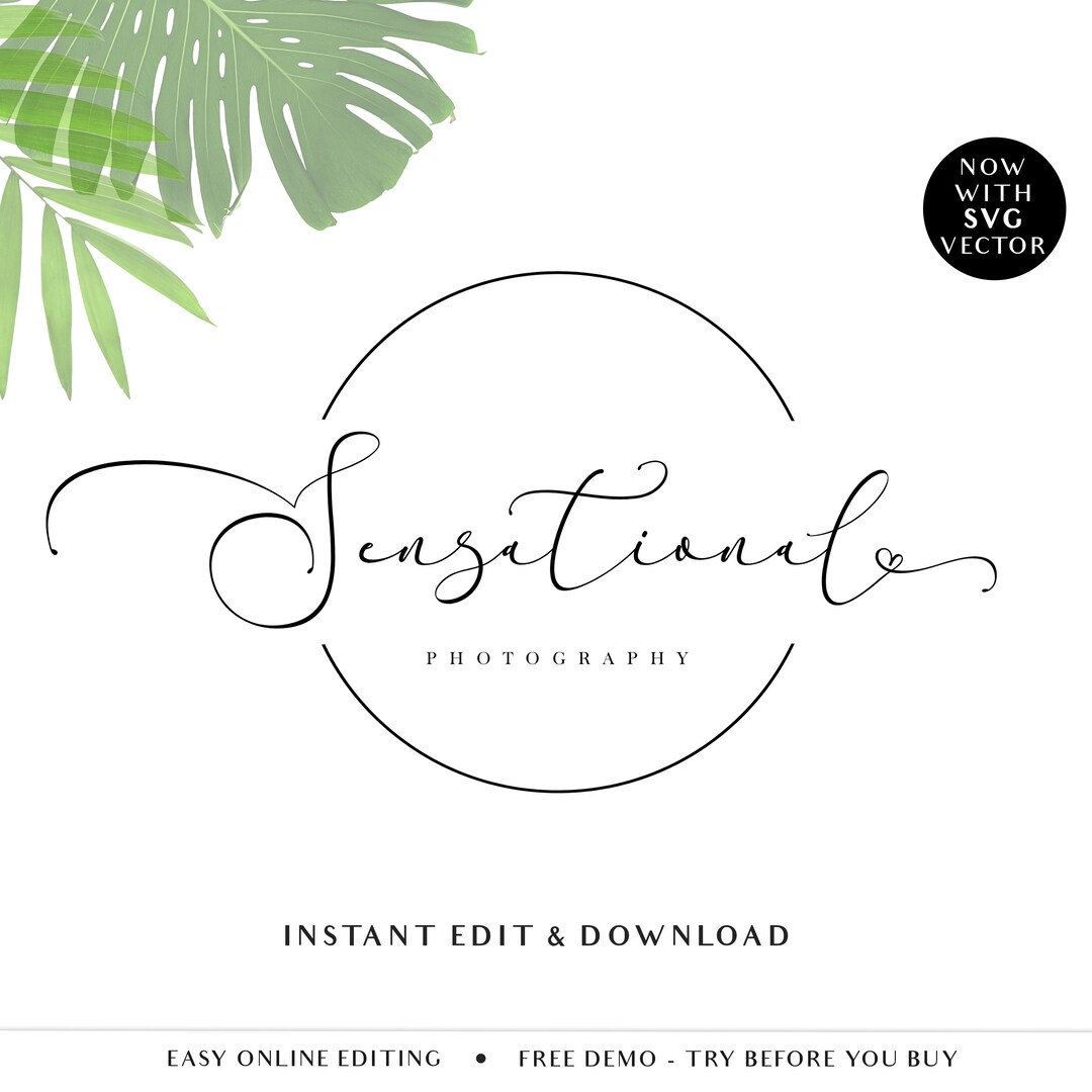 Editable Simple Typography DIY Signature Logo Template | Instant Stamp ...