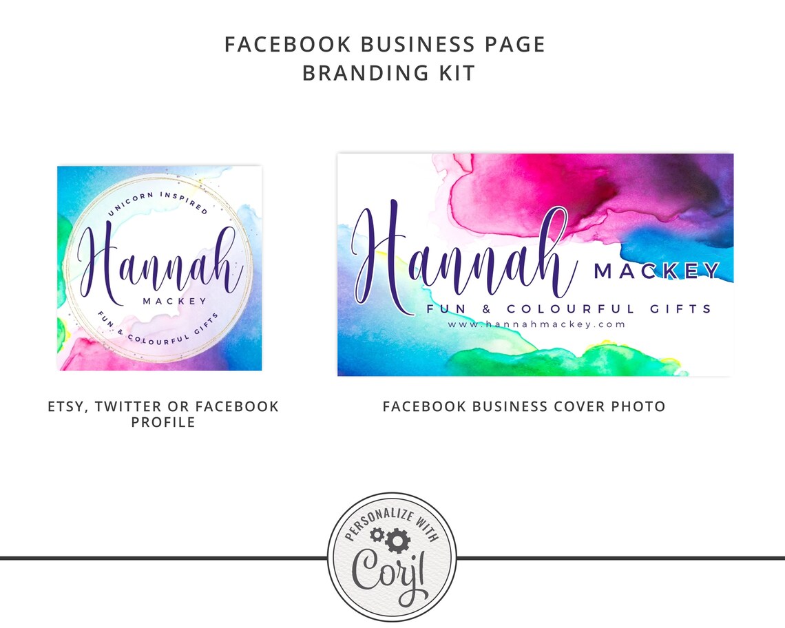 Editable 5pc Mini Kit Logos Suite & Social Package Bright | Etsy