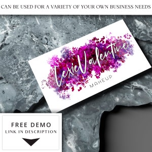 Editable Messy Logo Template DIY Edit Watercolor Makeup - Etsy
