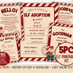 Elf Activity Template Kit, Printable Elf Hello Letter, Instant Download ...