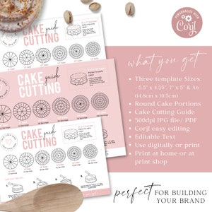 Party Cake Cutting Guide Editable Template, Printable Event Cake ...