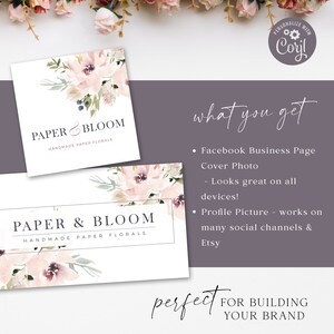 Editable Boho Facebook Cover Template, DIY Edit Watercolor Floral ...