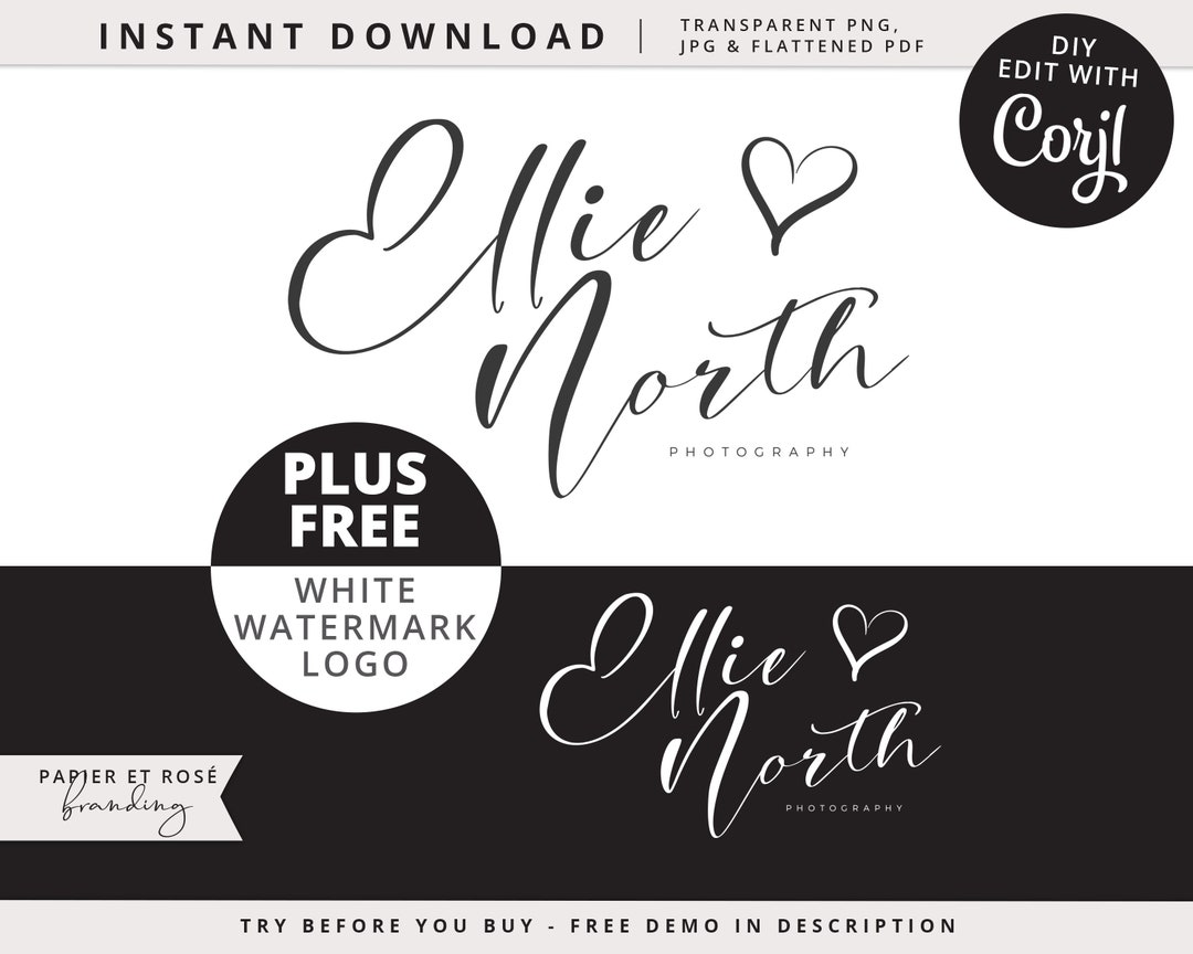Editable Simple Logo Typography Signature Template | Instant Stamp ...