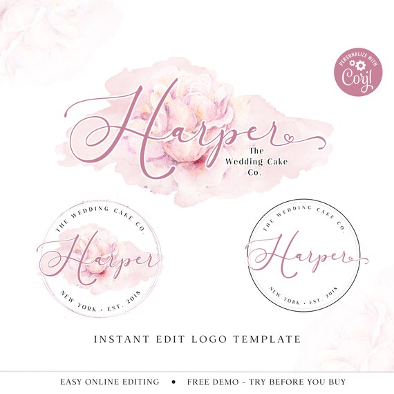 DIY Edit Logo Bundle Editable Logo Template Kit Instant Soft - Etsy ...