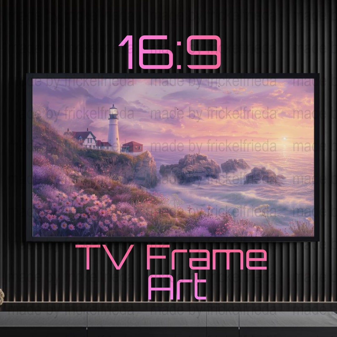 Lighthouse Dawn Frame TV Art Digital Painting Television Picture ...