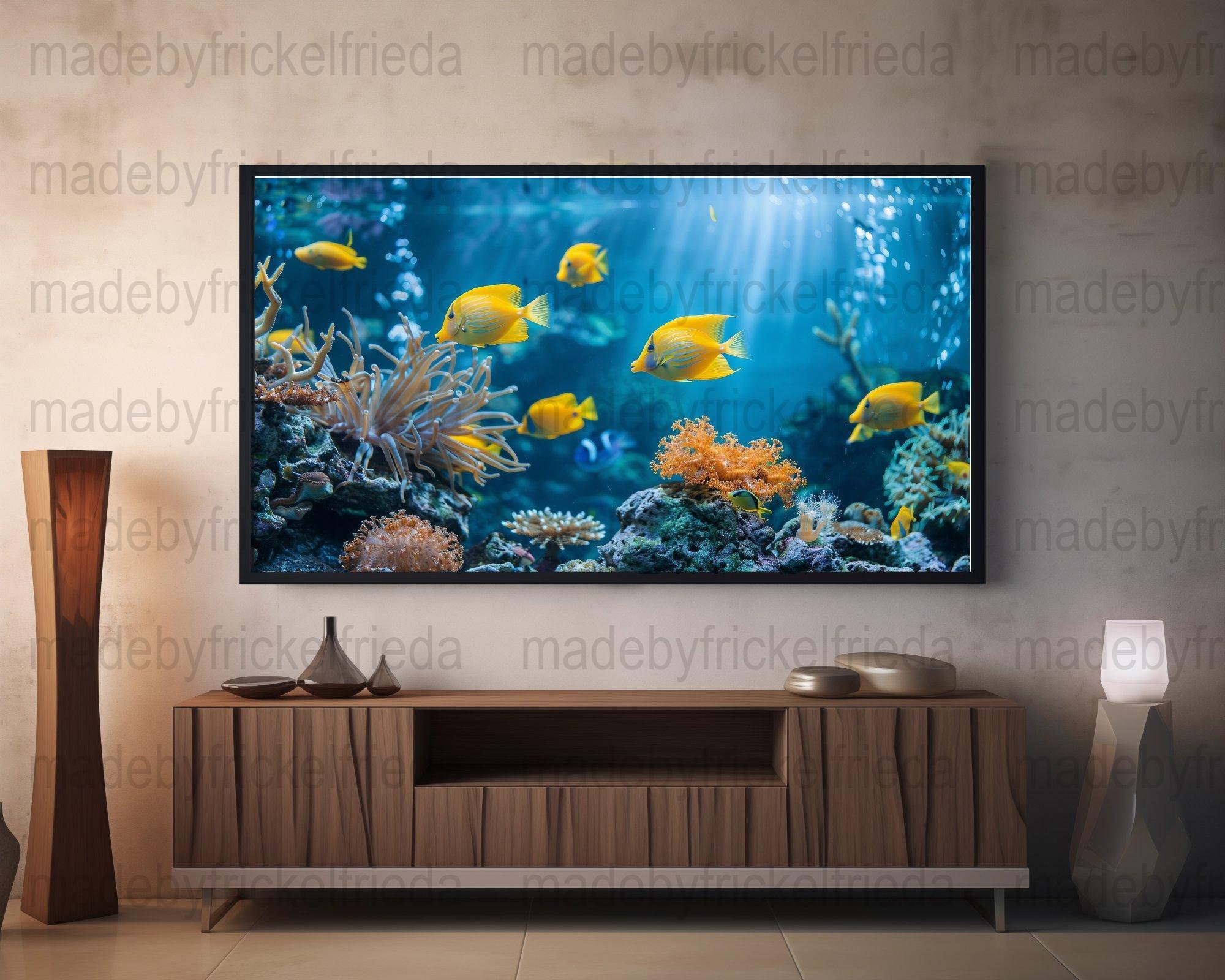 TV Frame Aquarium Fishes Calming Digital Television Picture Digital ...