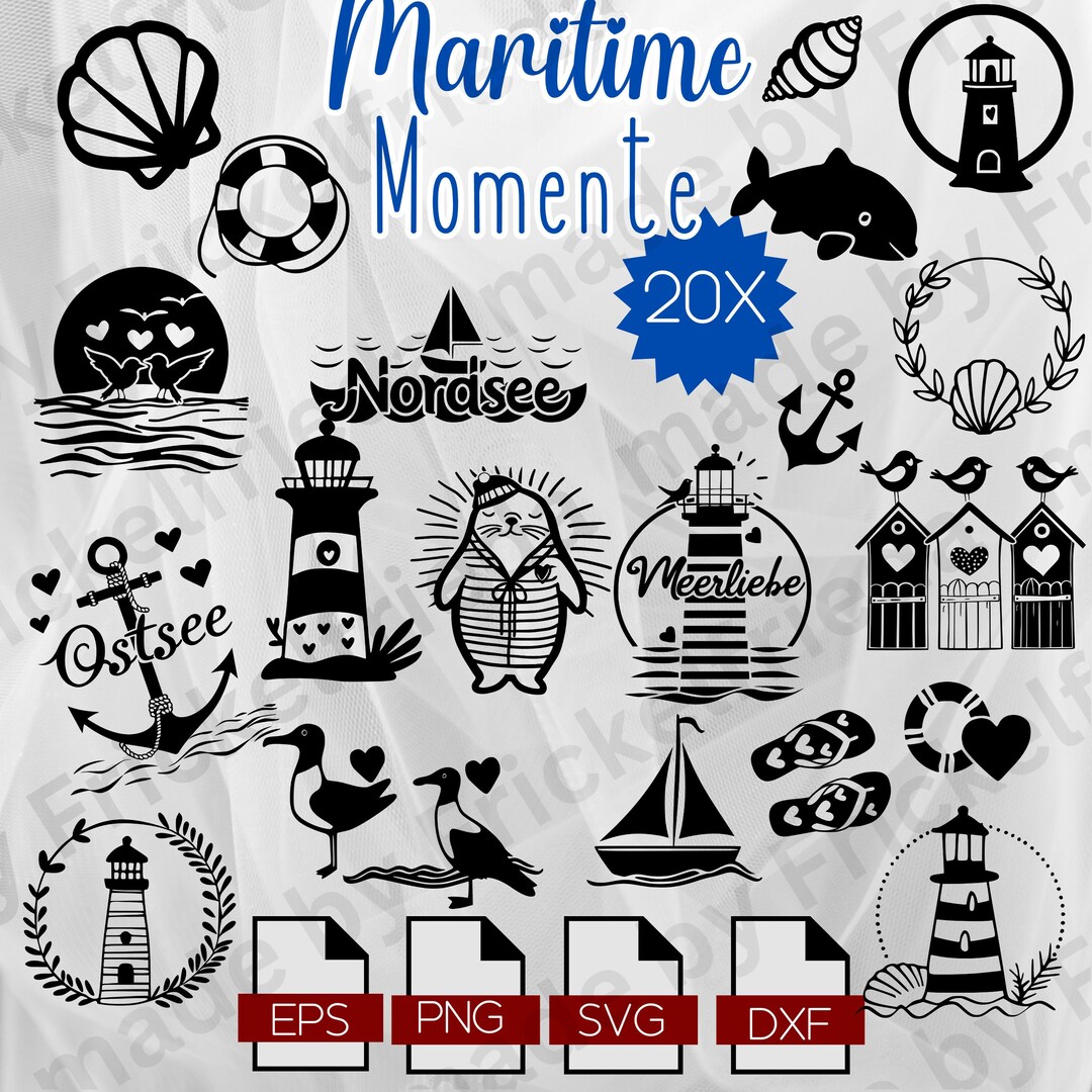 Plotter File Maritime Sea Love Cutting Files Laser File Download Eps ...