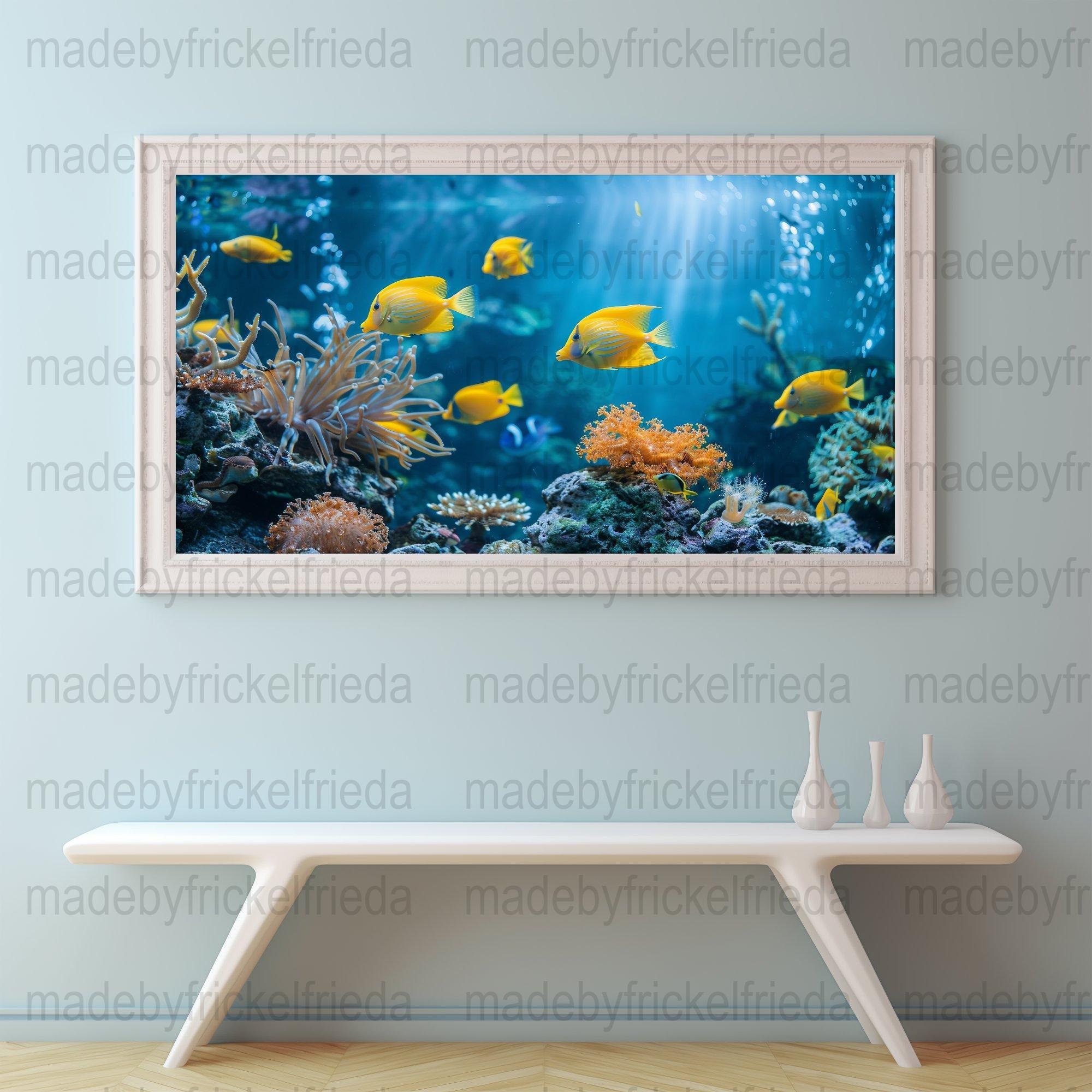 TV Frame Aquarium Fishes Calming Digital Television Picture Digital ...