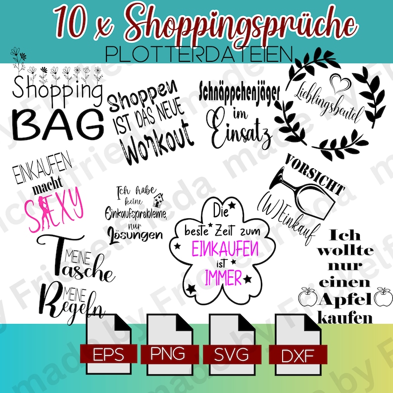 Funny Shopping Sayings Quotes Texts Plotter Files for Shopping Bags ...